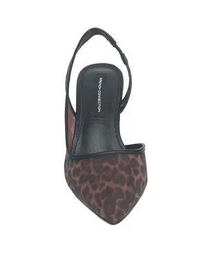 French Connection Quest Slingback Kitten Heel With Animal Print Mesh