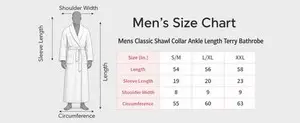ARUS Classic Shawl Collar Ankle Length Terry Bathrobe - White
