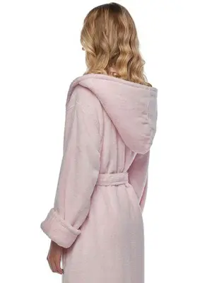 ARUS Softy Ankle Length Long Cotton Robe - Pink