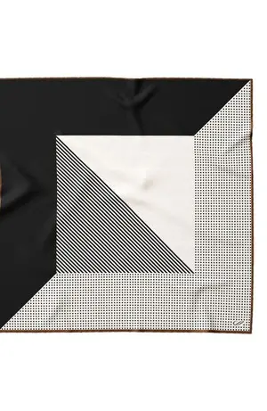 ELIZABETTA Santino - Hand Rolled Silk Neckerchief For - Black And White