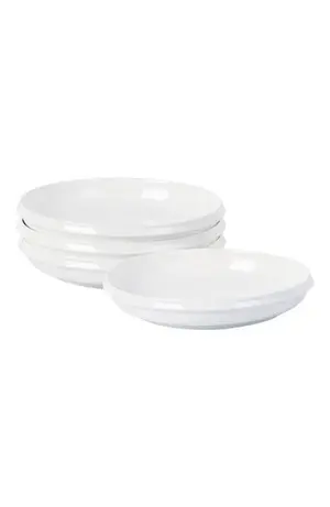 STONE + LAIN Verso Porcelain 4-piece Dinner Plate Set - White
