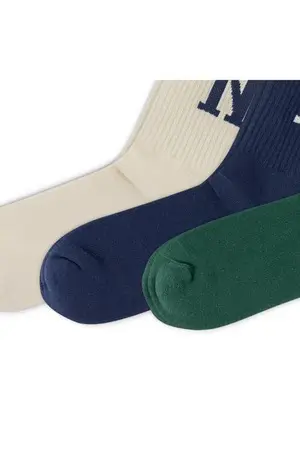Polo Ralph Lauren Assorted 3-pack Ny Crew Socks