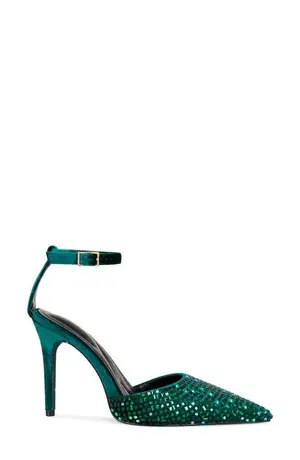 AZALEA WANG Waraia Crystal-embellished Pumps - Emerald