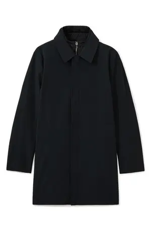 REISS Logan Water-resistant Overcoat With Removable Funnel Neck Insert - Navy