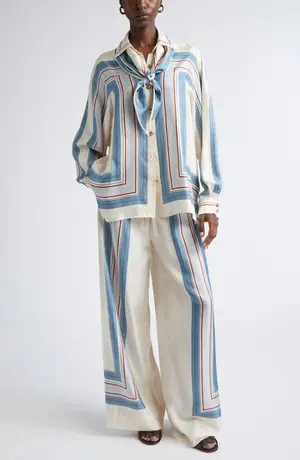 Zimmermann Striped Silk Track Pants