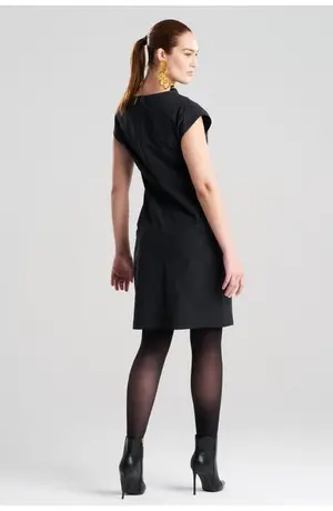 Natori Taffeta Asymmetric Draped Dress