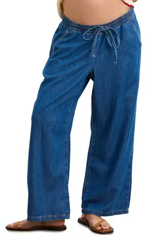 HATCH COLLECTION Drapey Denim Wide-Leg Pants