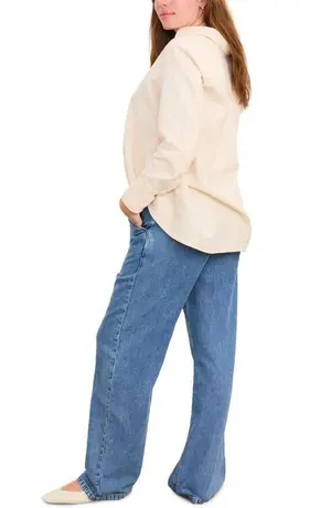 Hatch Drapey Denim Wide-leg Pants - Vintage Dream Blue