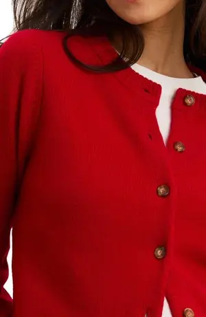 Hatch The Celine Contour Cardigan - Cherry