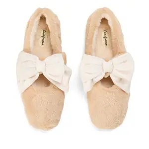 DEARFOAMS Maryjane Luxe Teddy Slippers - Latte