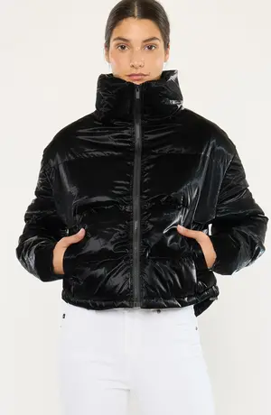 KANCAN Cropped Puffer Jacket - Black