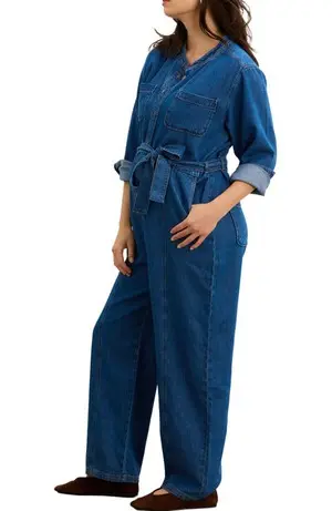 Hatch Drapey Denim Jumpsuit