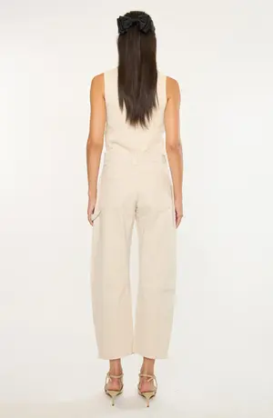 KANCAN Low Slung Barrel Jeans - Ecru