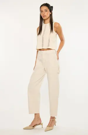 KANCAN Low Slung Barrel Jeans - Ecru