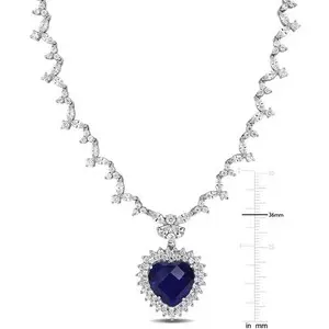 JULIANNA B. Cubic Zirconia Heart Necklace - Blue Cz
