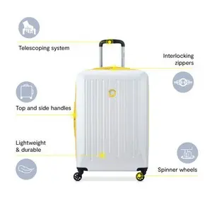 DELSEY PARIS Christine Hardside Expandable Spinner Luggage Set - White/yellow