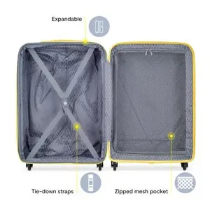 DELSEY PARIS Christine Hardside Expandable Spinner Luggage Set - White/yellow