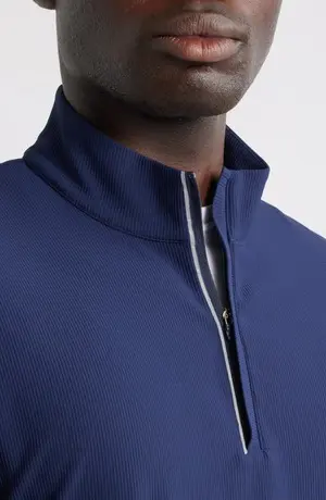 Johnnie-o Hoppin Rib Quarter Zip - Navy