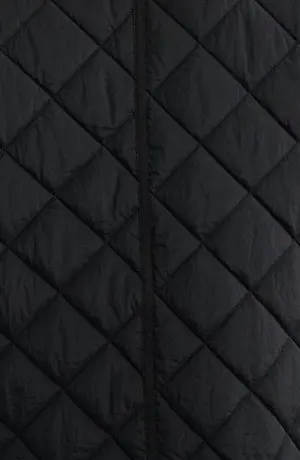 Bernardo Quilted Long Coat - Black
