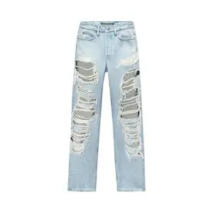 Alexander Wang Distressed Straight Leg Knit Jean