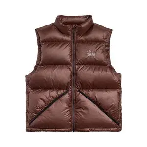 StÜssy Micro Ripstop Down Vest - Brown