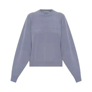 Alexander Wang Embossed Logo Ribbed Pullover