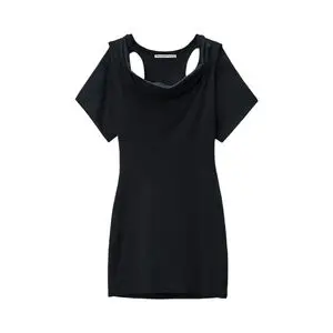 Alexander Wang Deconstructed Cowl Neck Mini Dress