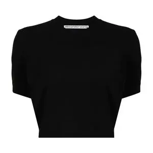 Alexander Wang Embossed Logo Ribbed Tee