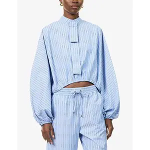 Zimmermann Stripe Long-sleeve Woven Blouse