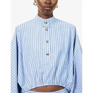 Zimmermann Stripe Long-sleeve Woven Blouse