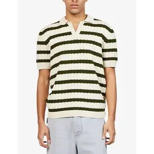 PERCIVAL Stine Striped Knitted Polo Shirt