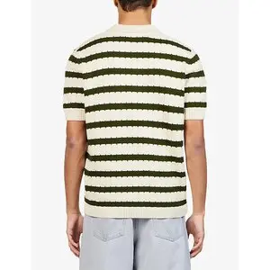 PERCIVAL Stine Striped Knitted Polo Shirt