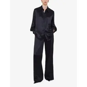 JOSEPH Long-sleeved Satin Blouse - Black