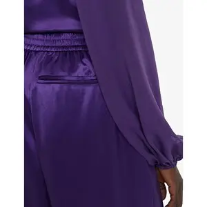 JOSEPH Wide-leg Satin Trousers - Violet