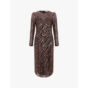 PHASE EIGHT Sequin-pattern Woven Midi Dress