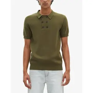 The Kooples Collared Double-button Cotton-blend Polo