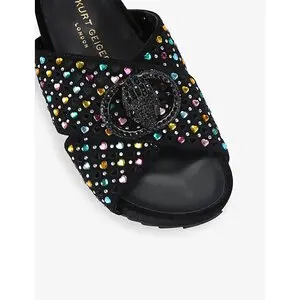 Kurt Geiger Chelsea Cross-strap Suede Sandals - Black/comb