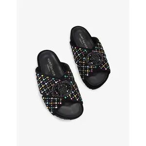 Kurt Geiger Chelsea Cross-strap Suede Sandals - Black/comb