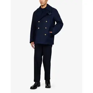 Dunhill Double-breasted Notched-collar Wool Pea Coat
