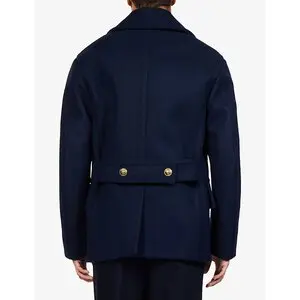 Dunhill Double-breasted Notched-collar Wool Pea Coat
