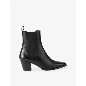 Carvela Riva Leather Heeled Ankle Boots - Black