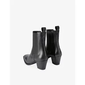 Carvela Riva Leather Heeled Ankle Boots - Black