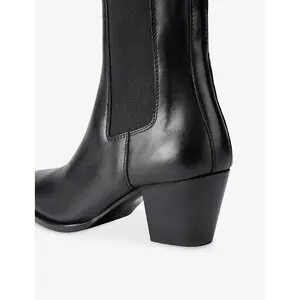 Carvela Riva Leather Heeled Ankle Boots - Black