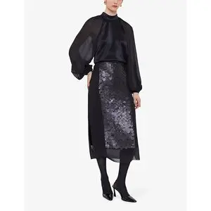 JOSEPH High-neck Satin Blouse