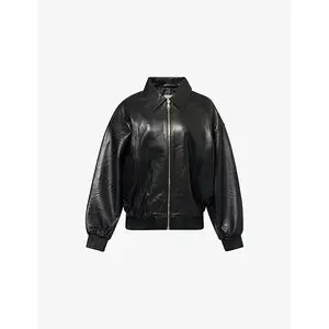 Dissh Leather Bomber Jacket