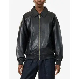 Dissh Leather Bomber Jacket