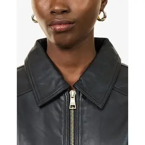 Dissh Leather Bomber Jacket