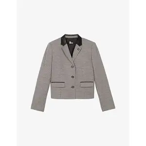 The Kooples Houndstooth Stretch Wool-blend Jacket