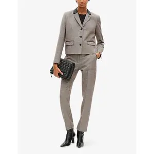 The Kooples Houndstooth Stretch Wool-blend Jacket