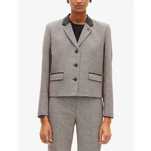 The Kooples Houndstooth Stretch Wool-blend Jacket